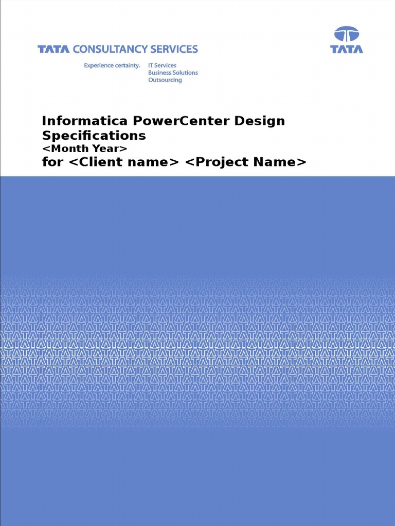 Informatica PowerCenter Design Specifications SDS Template | Download ...