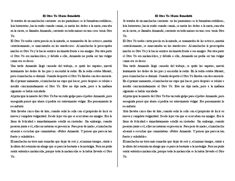 El Otro Yo Mario Benedetti | PDF