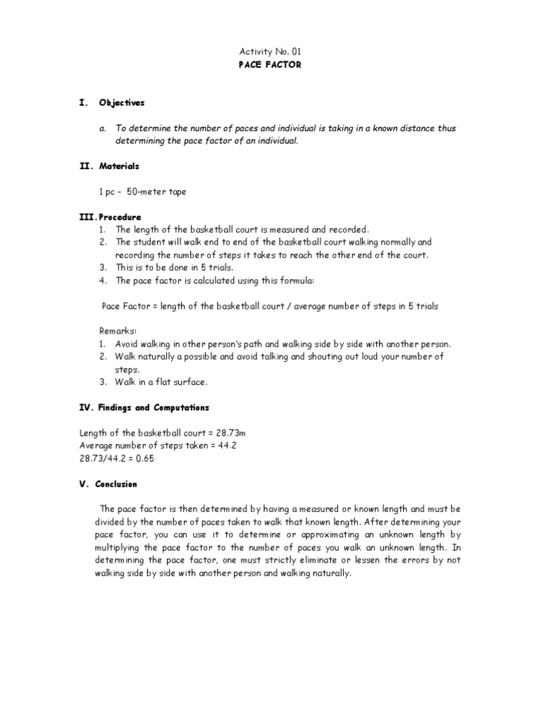 Calculate Your Pace Factor | PDF | Science & Mathematics