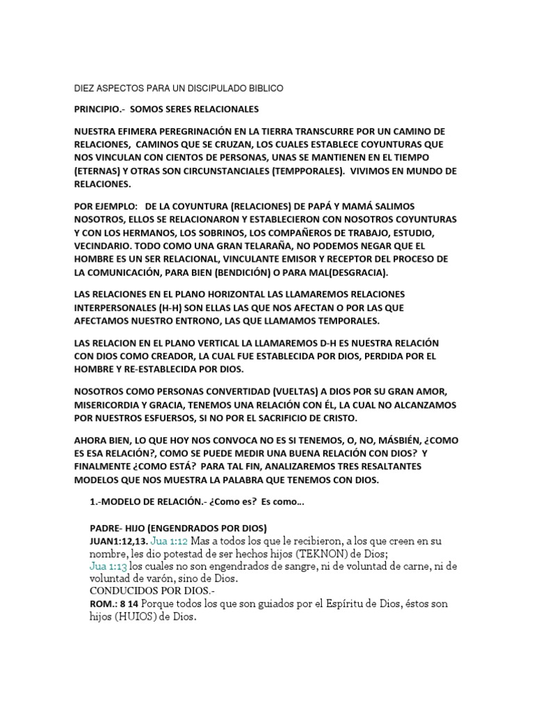 Diez Aspectos para Un Discipulado Biblico | PDF | Cristo (título) | Jesús