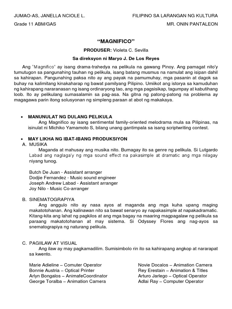 Magnifico Review | PDF