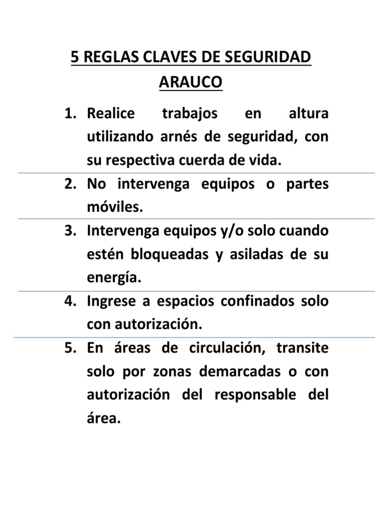 5 Reglas Claves | PDF