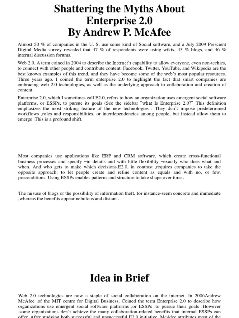 Shattering The Myths | PDF | Social Software | Web 2.0