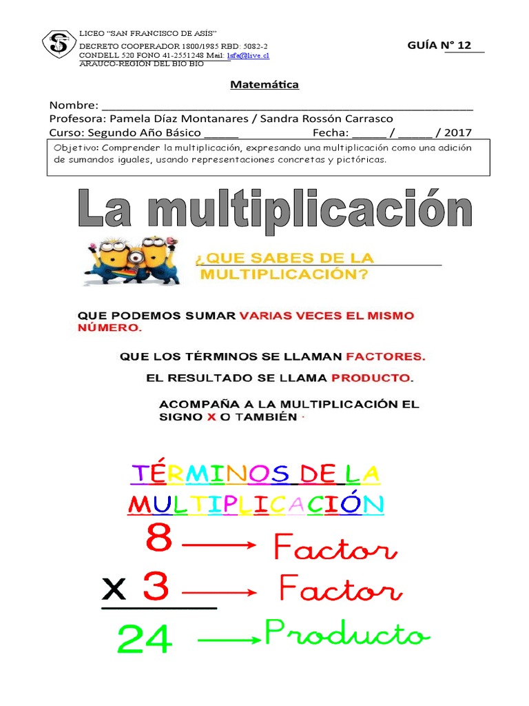 Comprendiendo la Multiplicación en 2° Básico | PDF