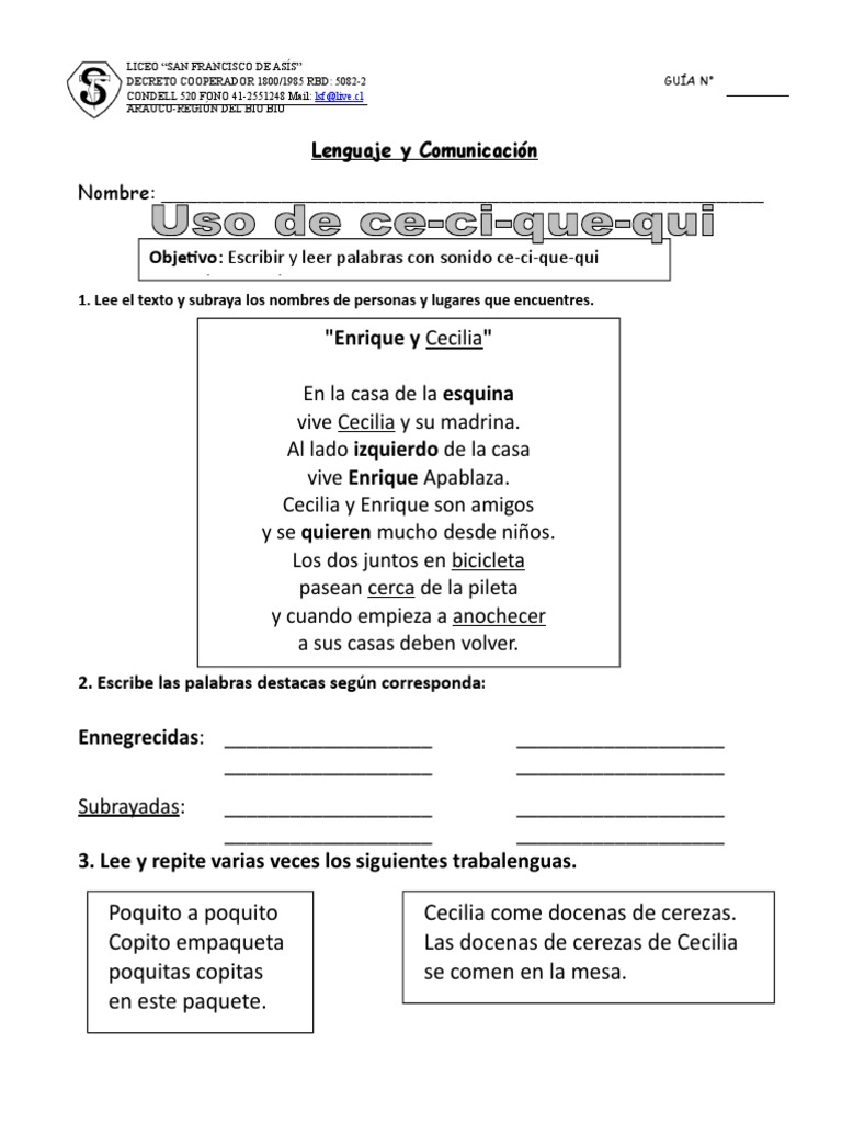 Ce, Ci, Que, Qui | PDF