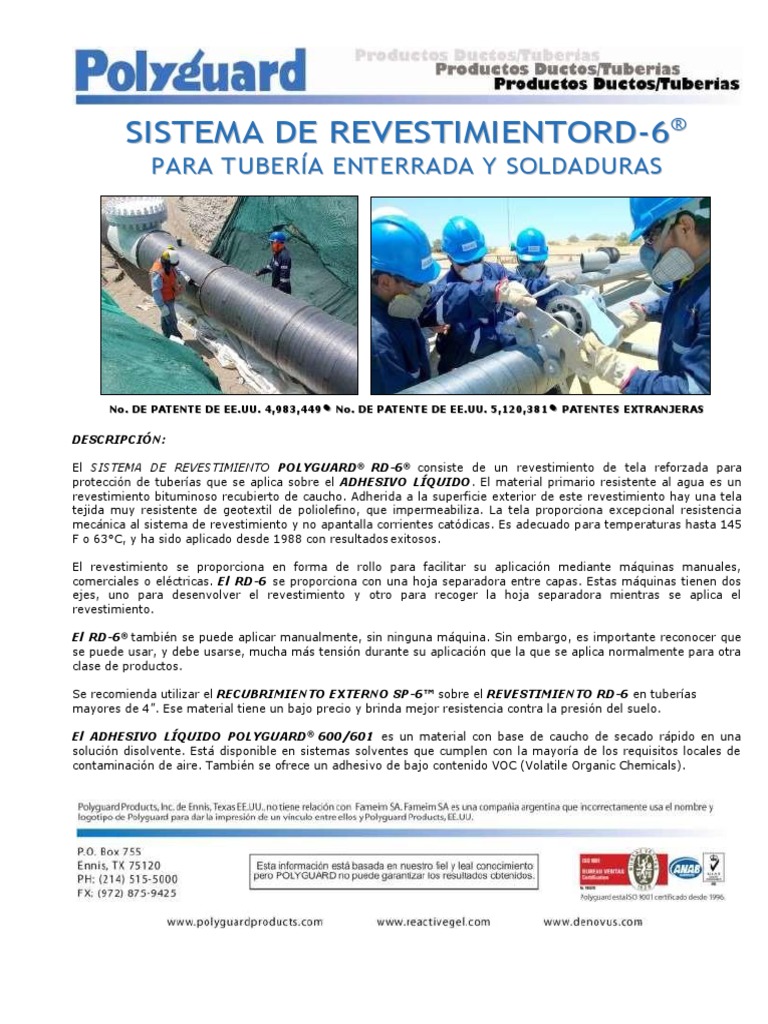 1 Ficha Tecnica Polyguard RD-6 2019 PDF | PDF | Revestimiento | Solvente