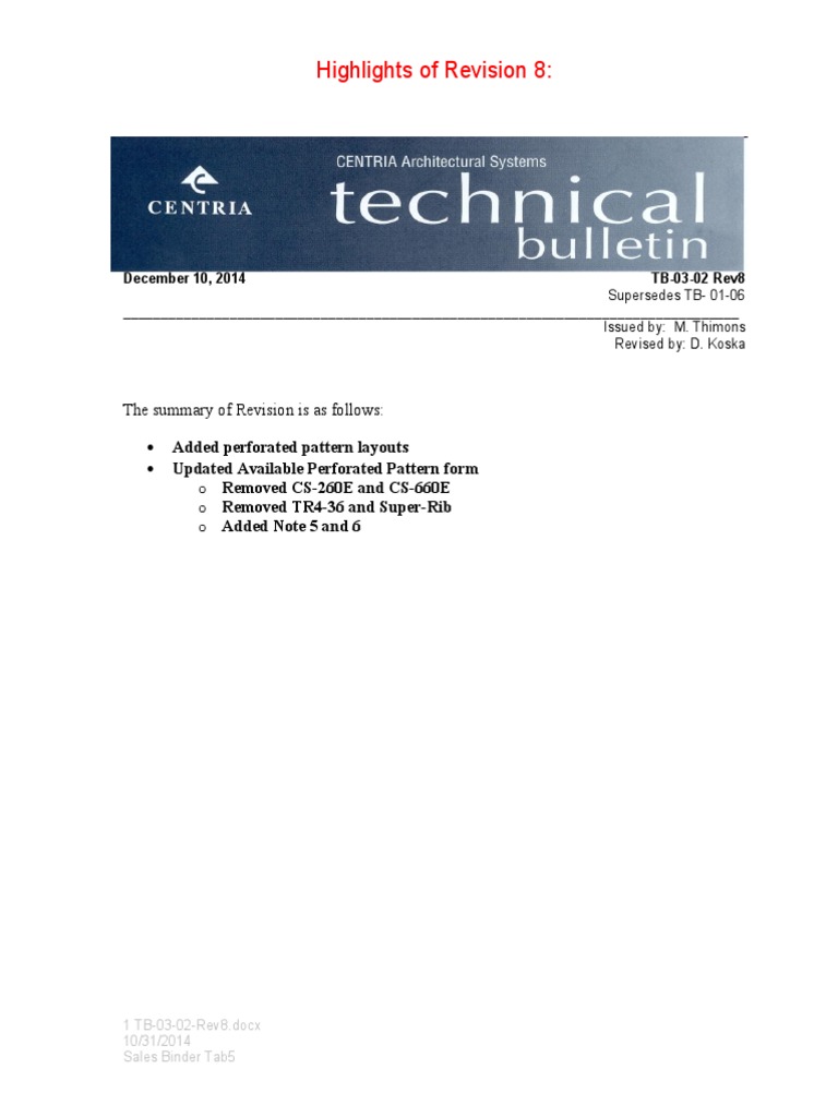 Centria EcoScreen Perforated Panels Guide | PDF | Rivet | Stainless Steel