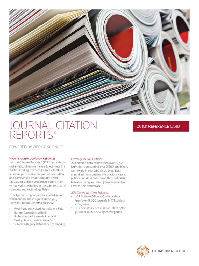 Journal Citation Reports: Powered by Web of Science | Download Free PDF ...
