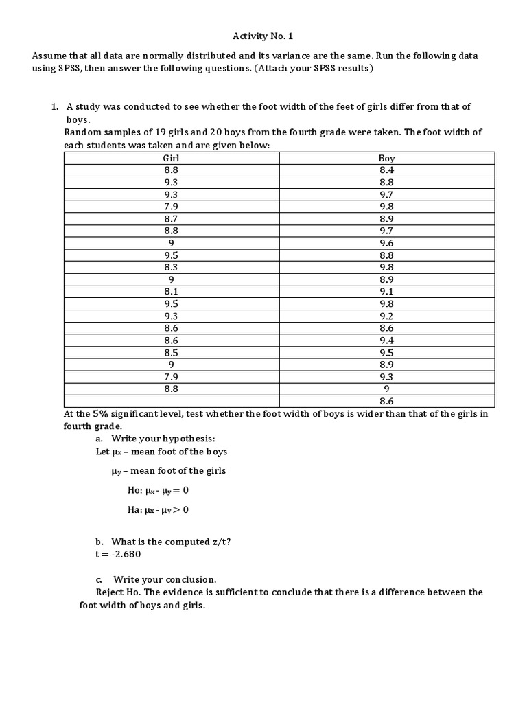 Data Act1 | Download Free PDF | Statistical Hypothesis Testing ...