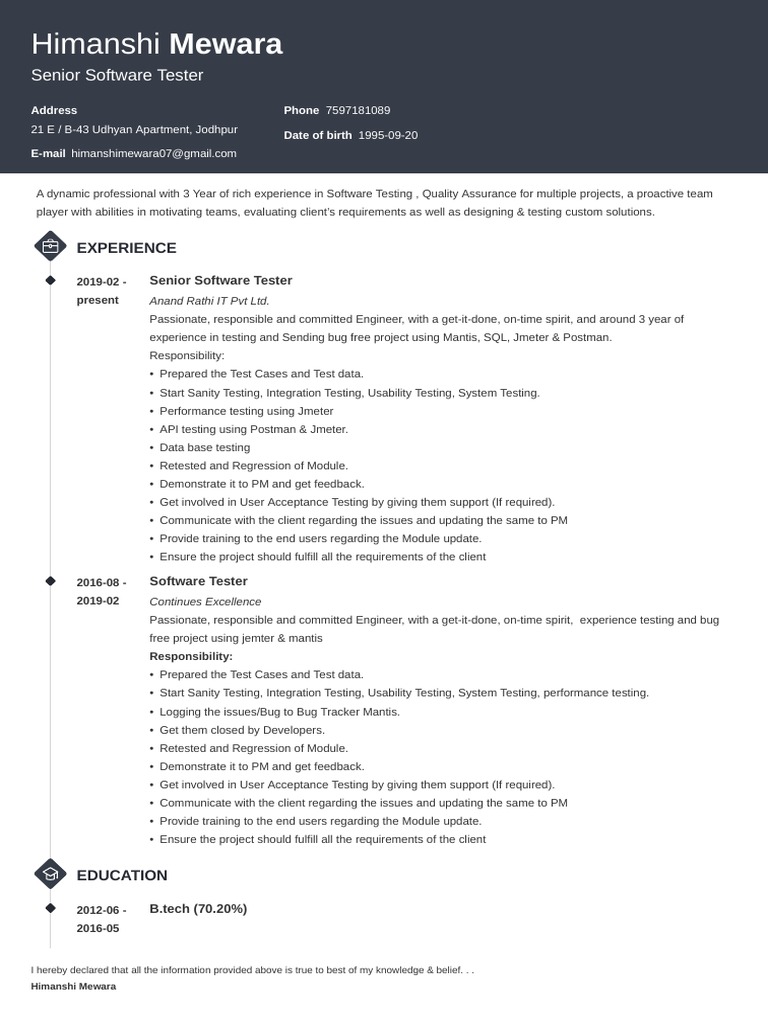 Himanshi Mewara: Senior Software Tester | PDF | Software Testing | Web ...