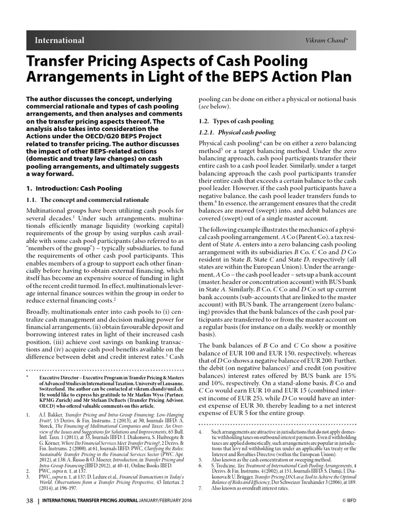 Cash Pooling | PDF | Banks | Interest