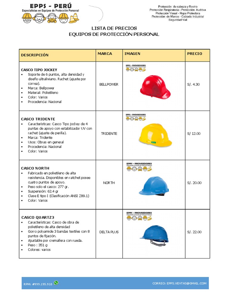 Precios EPP | PDF | Guante | Ultravioleta