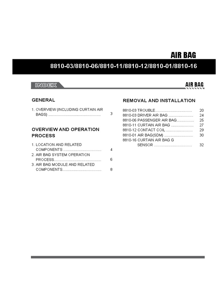 1.air Bag | PDF | Airbag | Seat Belt