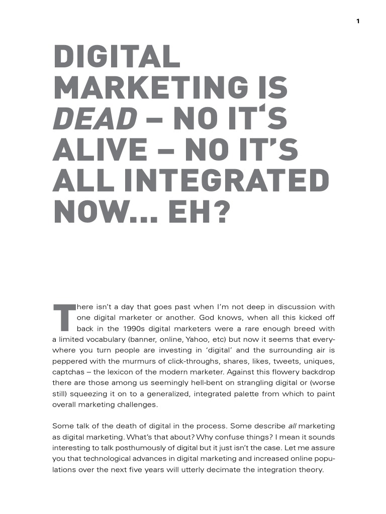 04 Dig Mark Is Dead | PDF | Digital Marketing | Websites