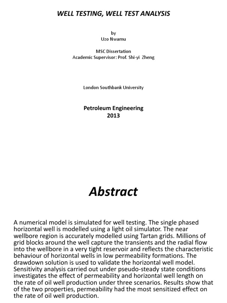 Well Testing, Well Test Analysis: Petroleum Engineering 2013 | PDF ...