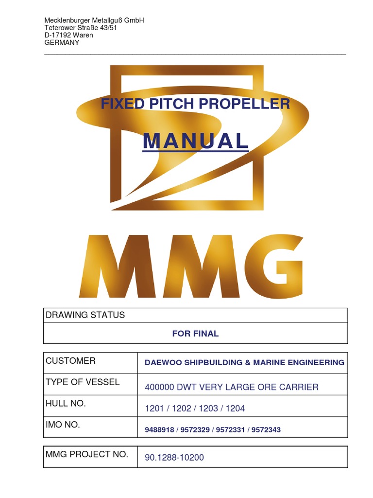 Fixed Pitch Propeller Manual | PDF | Propeller | Pump