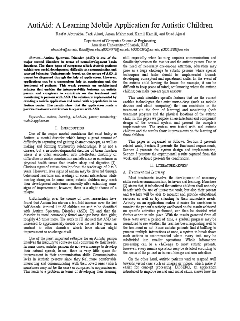 Autiaid: A Learning Mobile Application For Autistic Children | Download ...