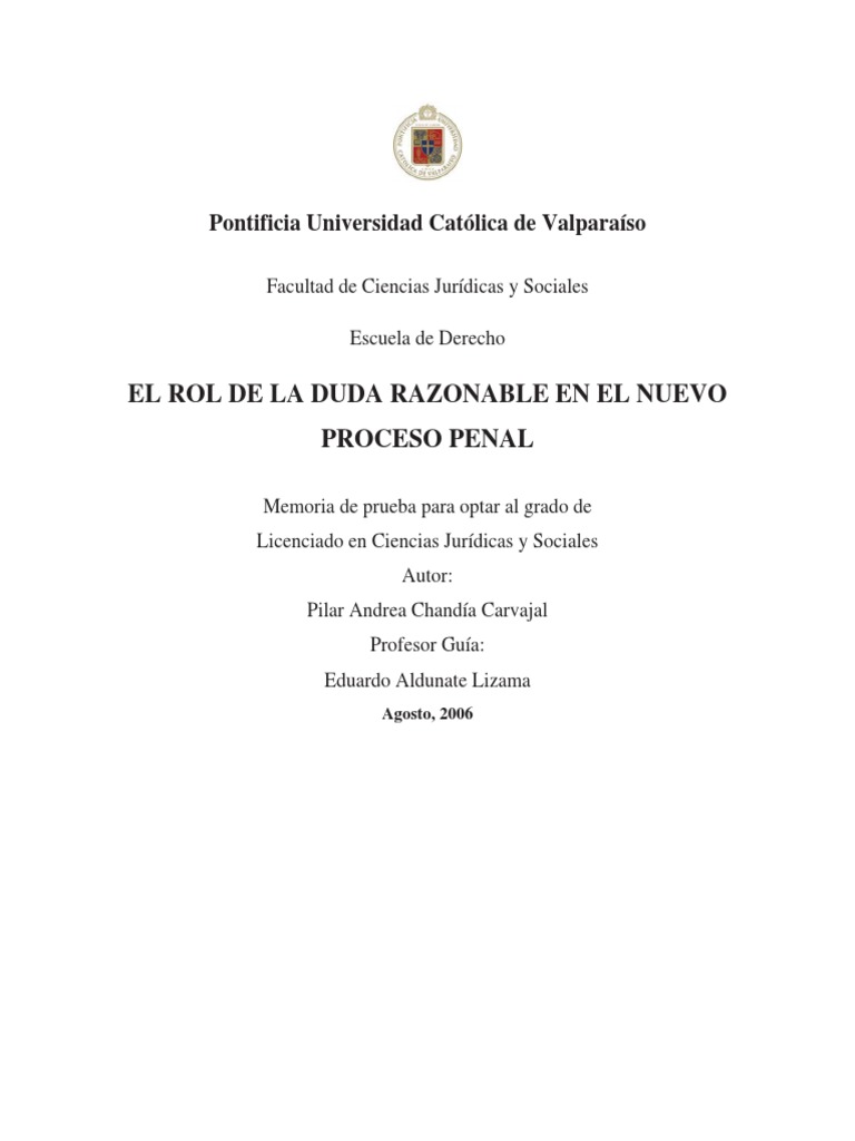 Duda Razonable. | PDF | Certeza | Duda razonable