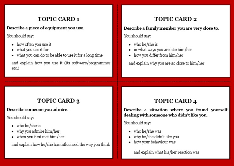 IELTS Topic Cards 1 | PDF | Psychology | Psychological Concepts
