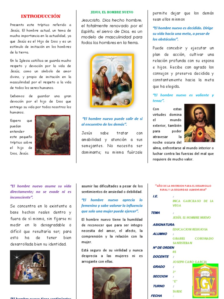 Triptico Jesus y Maria | PDF | María, madre de Jesús | Religión y creencia