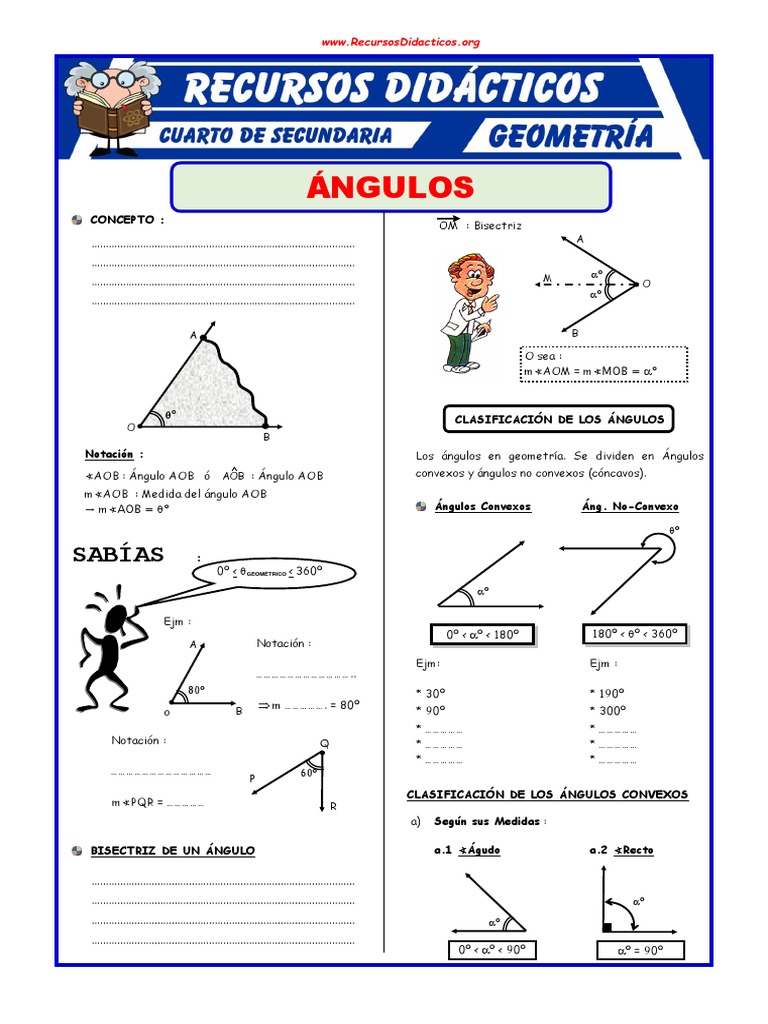 Angulos | PDF | Geometría | Geometría Elemental