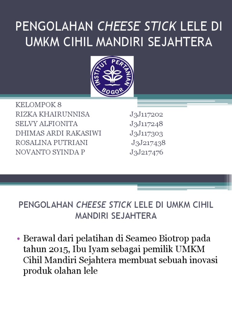Pengolahan Cheese Stick Lele Di Umkm Cihil Mandiri | PDF | Memasak ...