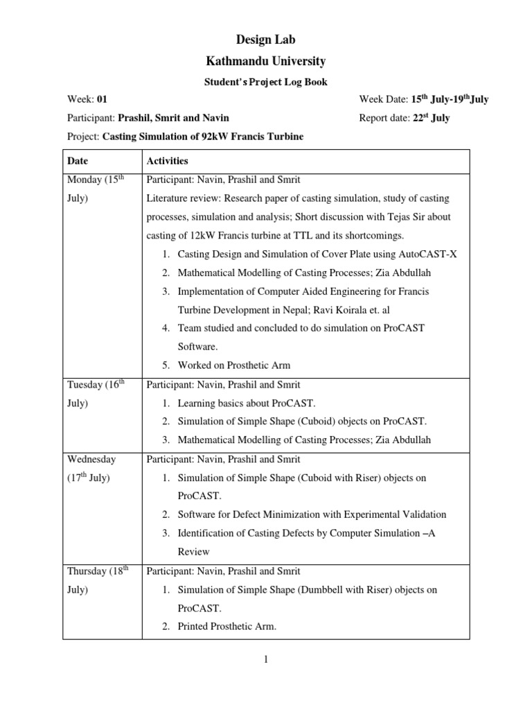Design Lab Kathmandu University: Student's Project Log Book July-19 ...
