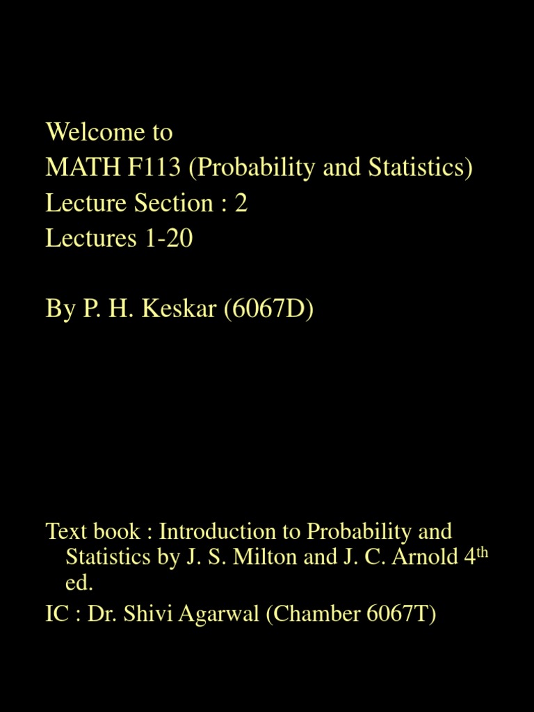 Prob Stats | PDF | Axiom | Mathematical Proof