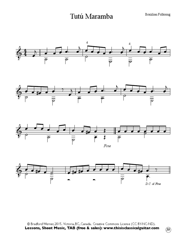 Tutú Maramba: Brazilian Folksong | PDF