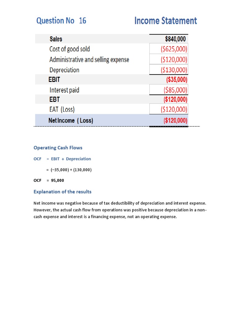Operating Cash Flows: OCF EBIT + Depreciation | PDF
