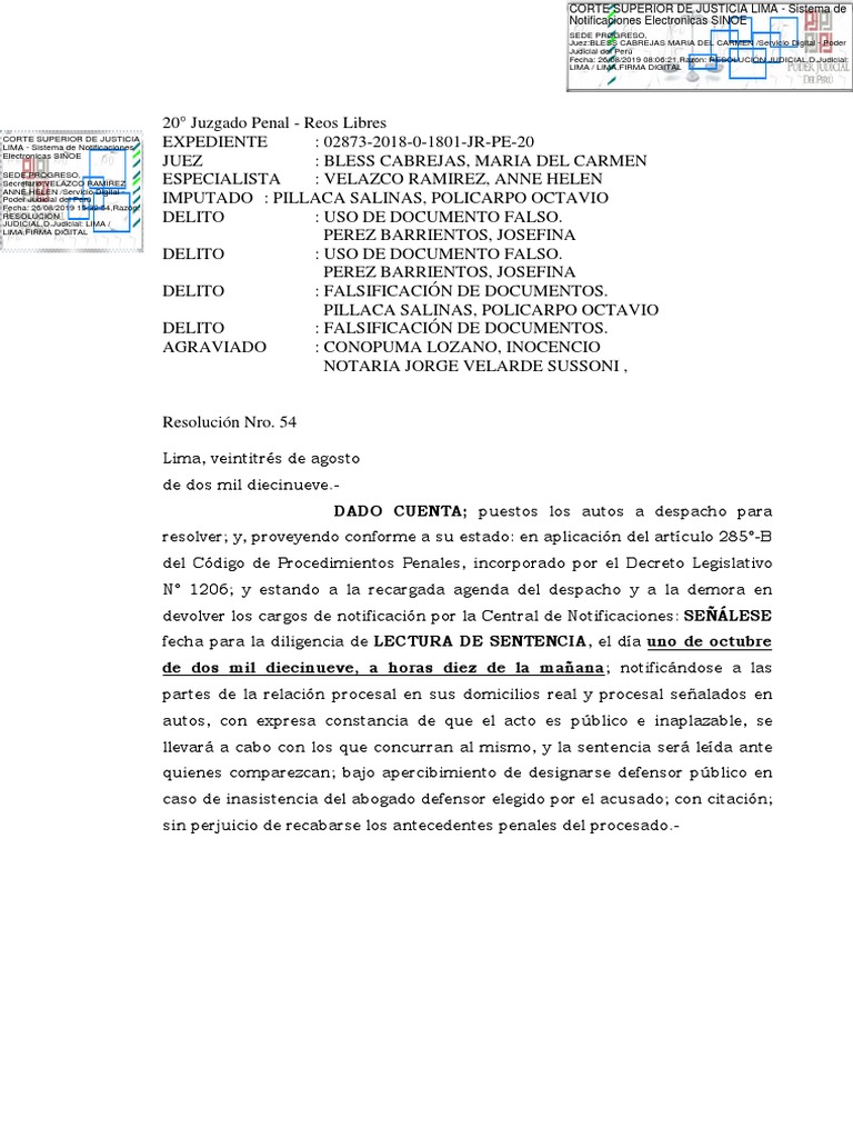 Uso de Documento Falso y Falsificación de Documentos | PDF | Lima ...