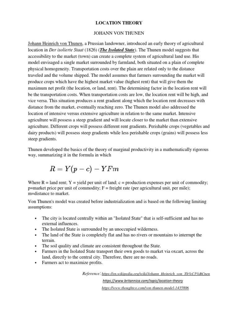 Location Theory - Planning | PDF | Value (Economics) | Labour Economics