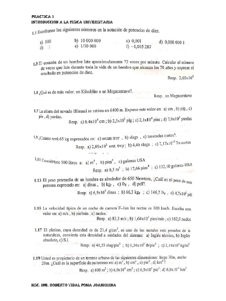 Practica 1 Introduccion A La Fisica Universitaria | PDF