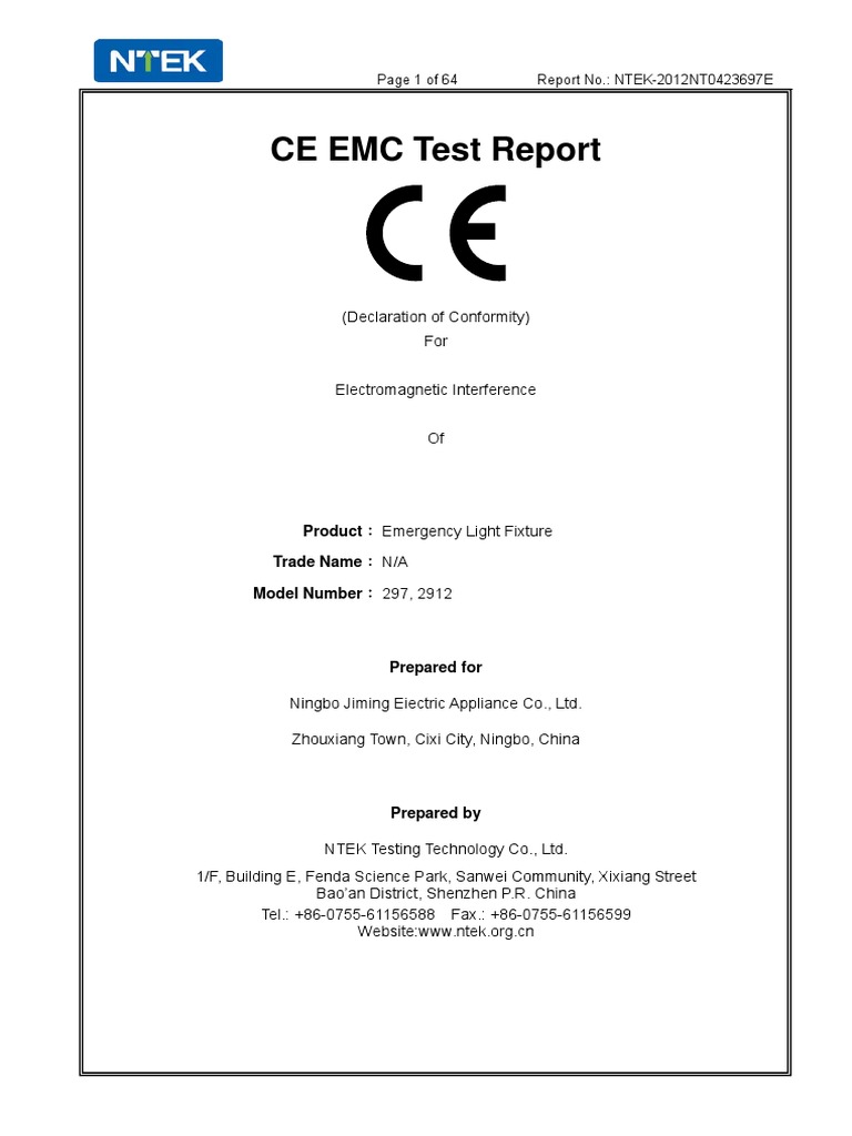 2912,297 Emc Reports | PDF | Decibel | Electromagnetic Compatibility