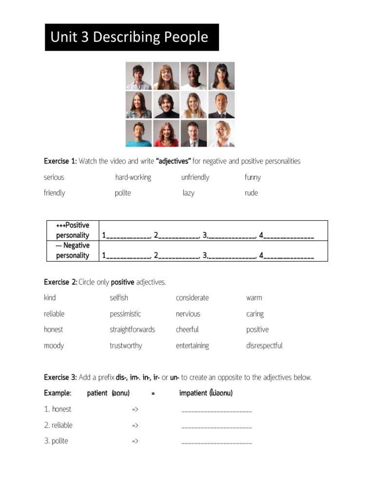 Describing People | PDF