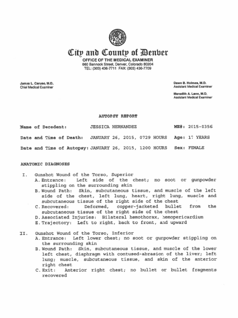 Sample Autopsy Report (US) PDF | PDF