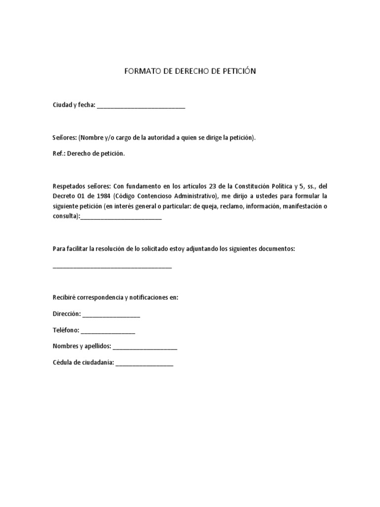 Form Derecho Petici N | PDF