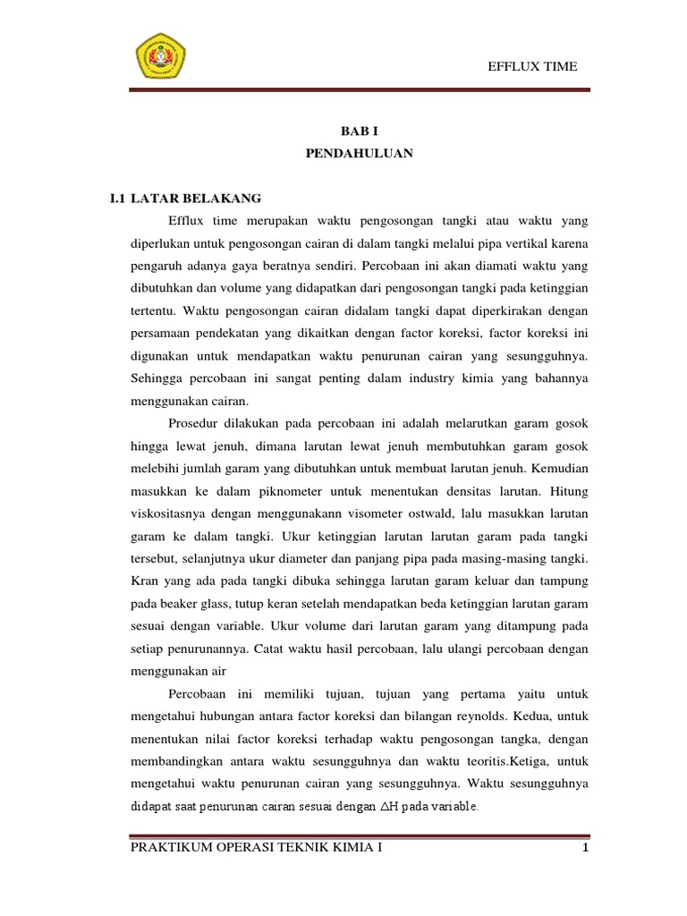 Efflux Time | PDF