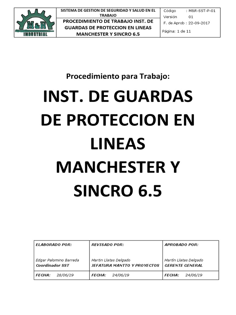 Instalacion de Guardas de Protección en Lineas Manchester y Sincro 6.5 | PDF | Administración de ...