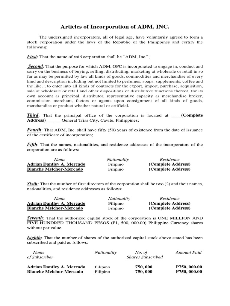 Articles of Incorporation and By-Laws | PDF | Proxy Voting | Board Of Directors
