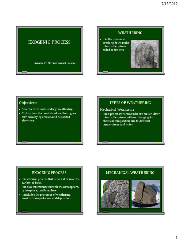 Exogenic Process | PDF | Weathering | Erosion