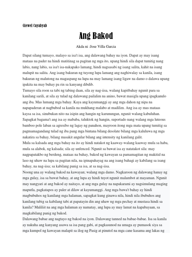 Ang Bakod | PDF