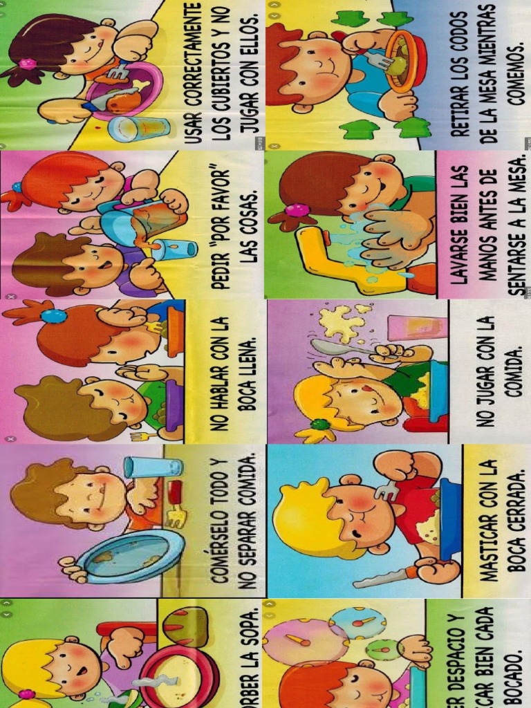 Modales En La Mesa Para Niños Imprimibles