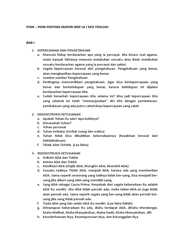 Poin Penting Materi NDP | PDF