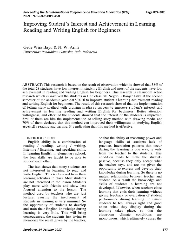 Improving Student's Interest and Achievement in Learning Reading and ...