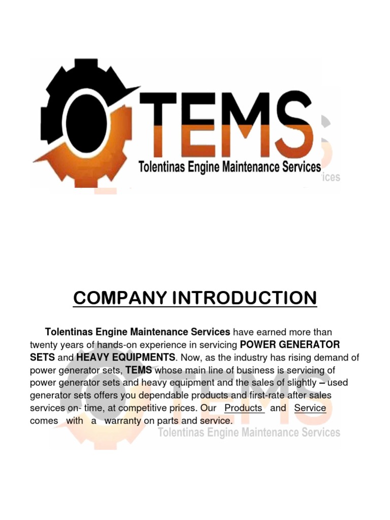 Tems Updated Company Profile PDF | PDF | Metro Manila | Pump