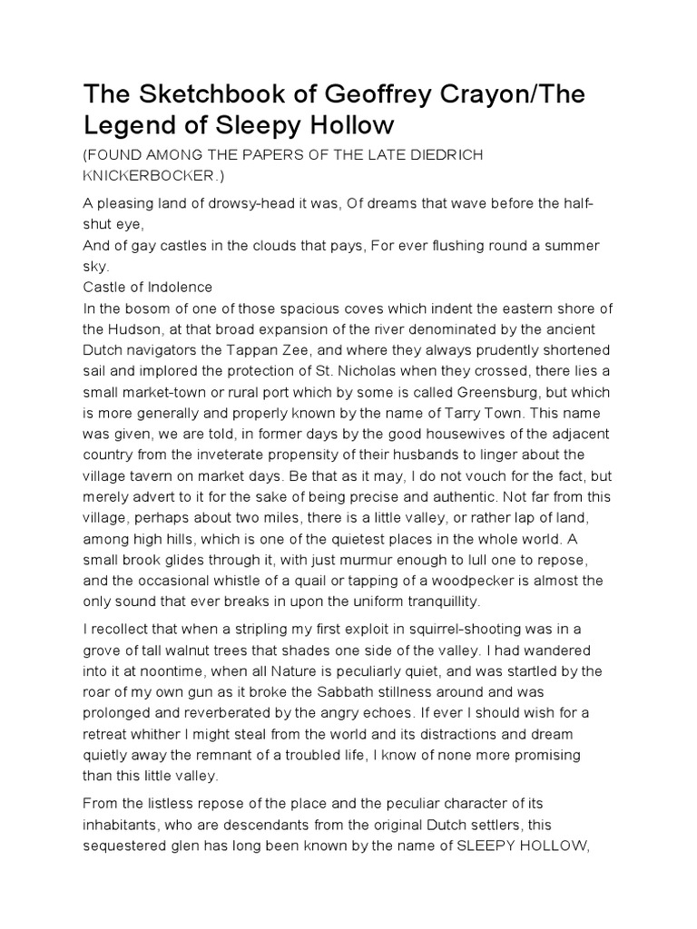 Sleepy Hollow | PDF | The Legend Of Sleepy Hollow | Ghosts
