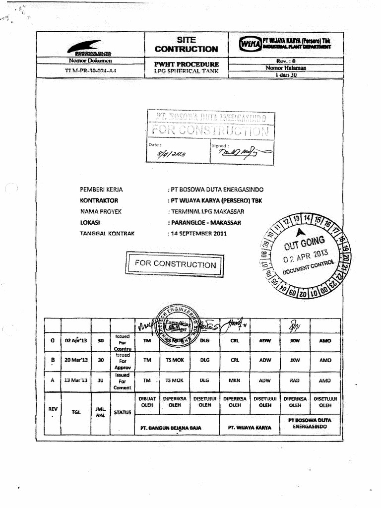 TLM-PR-30-024-A4 Site Construction-PWHT Procedure LPG Spherical Tank | PDF