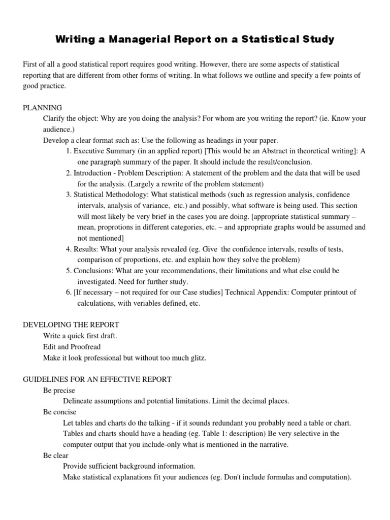 Managerial Report Outline | PDF | Confidence Interval | Statistics