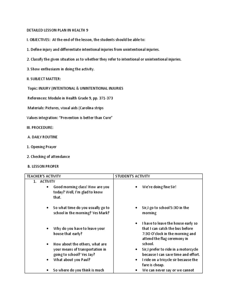 Detailed Lesson Plan in Health 9 | PDF | Lesson Plan | Epistemology